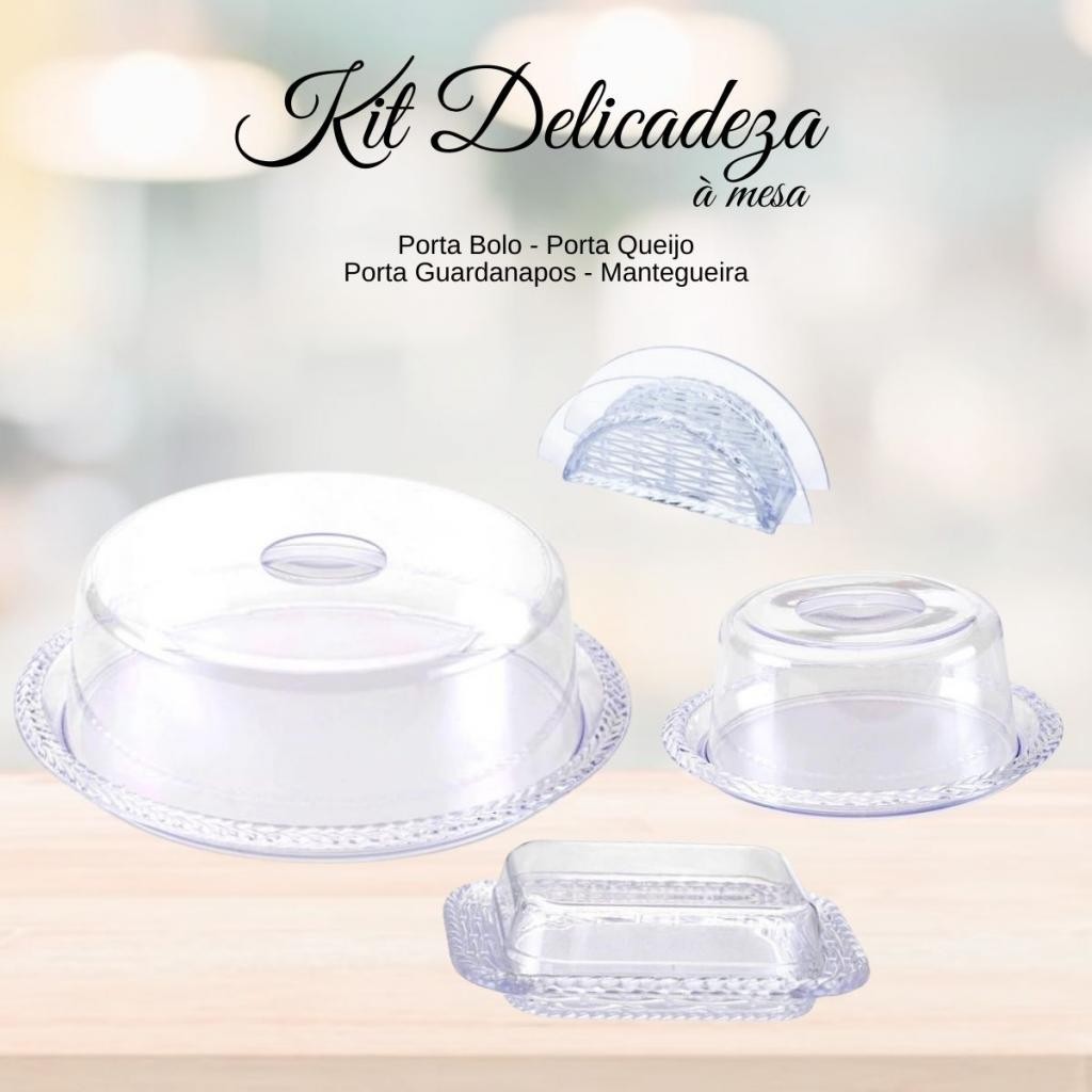 Kit Delicadeza Mesa Posta Porta Bolo,Porta Queijo, Porta Gurdanapo ... Kit Delicadeza Mesa Posta Porta Bolo,Porta Queijo, Porta Gurdanapo ...