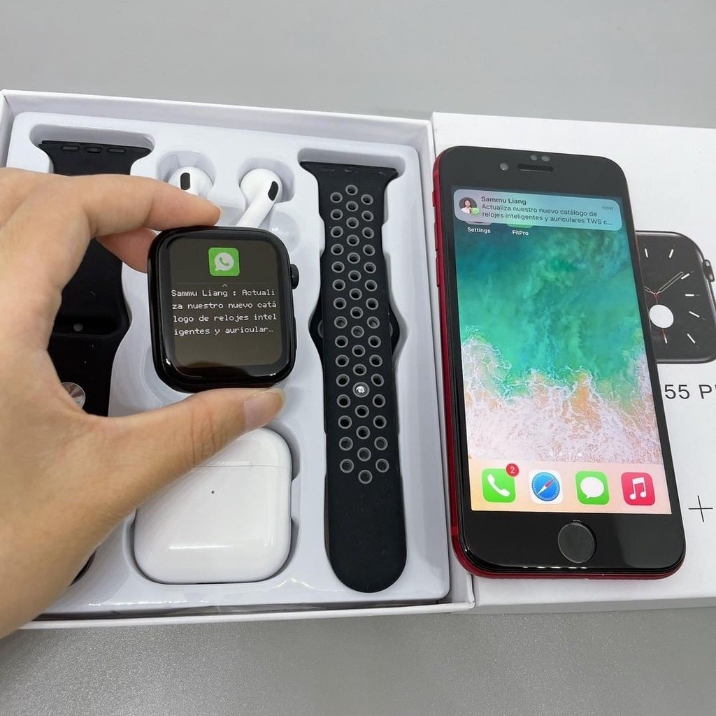 2024 T55 Pro Max Smartwatch Relógio TWS Fone De Ouvido 2 Em 1 BT Chamada smart Reloj 1,7 ...