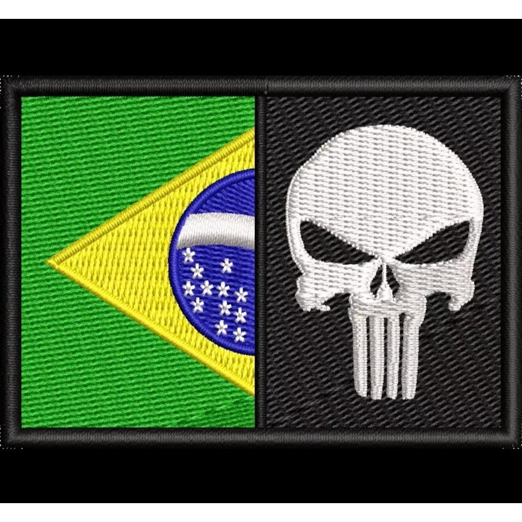 Patch Termocolante Bandeira Brasil Caveira - 7x5cm | Shopee Brasil