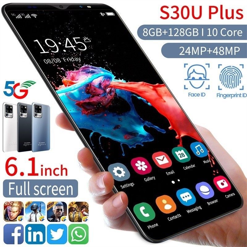 2024 Novo Telefone Celular Smartphone S30U Plus 6,1 Polegadas HD 8GB ...