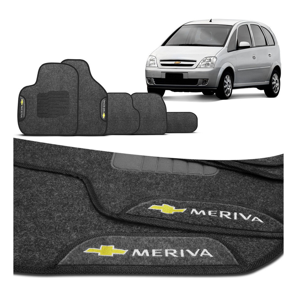 Tapete Meriva 2002 A 2012 Carpete Grafite Com Logo Bordado | Shopee Brasil