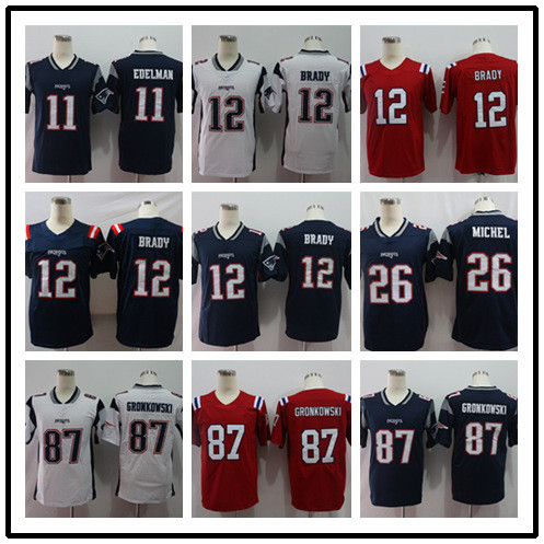 Camisa de futebol americano novo Patriot Patrits 12 # Brady 87 #11 ...