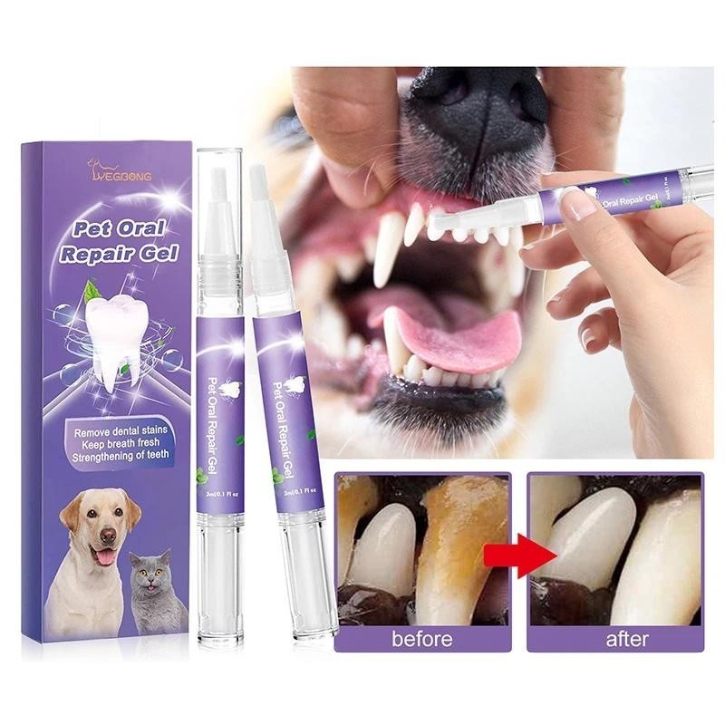 1/2PCS Dog Cat Pet Teeth Cleaning Pen Brightening Grooming Toothbrush ...