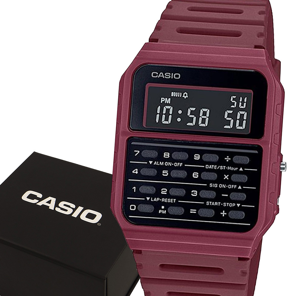 Relógio Casio Vermelho Digital Calculadora Original Garantia | Shopee ...
