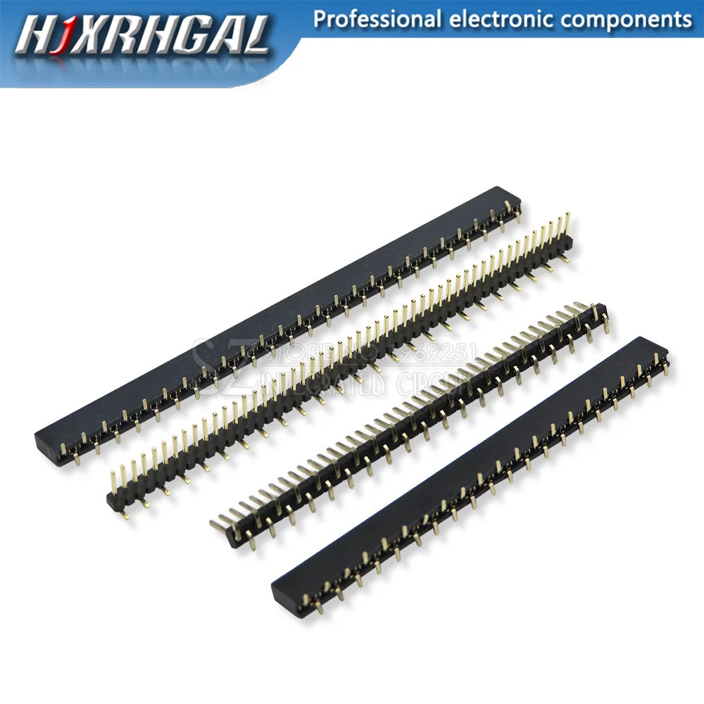 5 Peças 1 * 40p 50p SMT Fileira Única Deslocamento Macho Fêmea PCB Pino ...