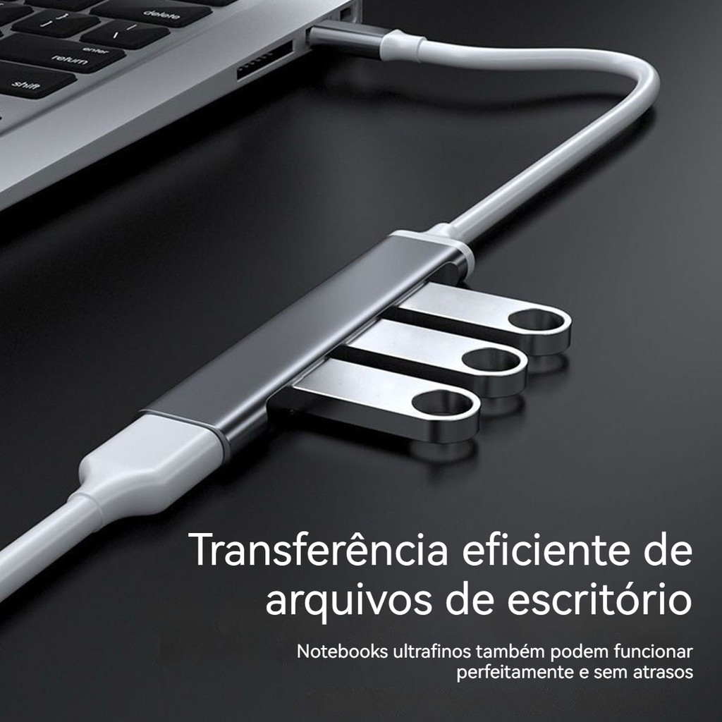 Hub Extensor Portátil Usb 4 Portas Tipo-c/usb 3.0 | Shopee Brasil