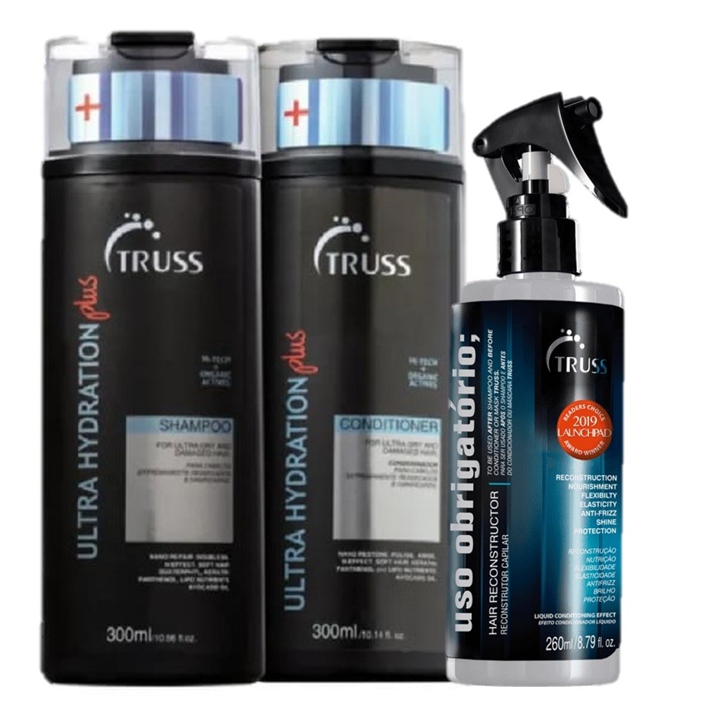 Kit Truss Ultra Hydration Plus Anti Frizz Cabelos Danificados (3 ...