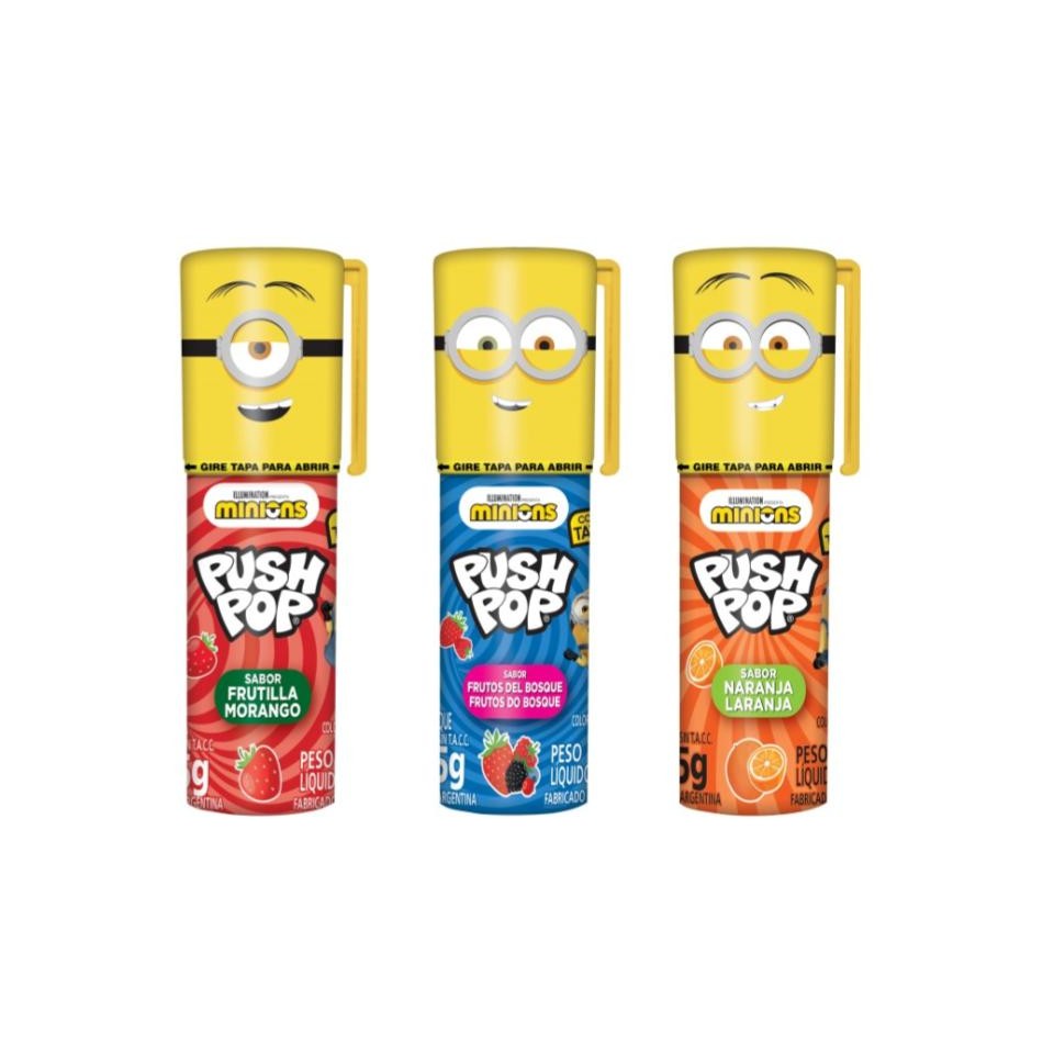 Pirulito Dedo Push Pop Minions C/ 3 unid - Importado | Shopee Brasil