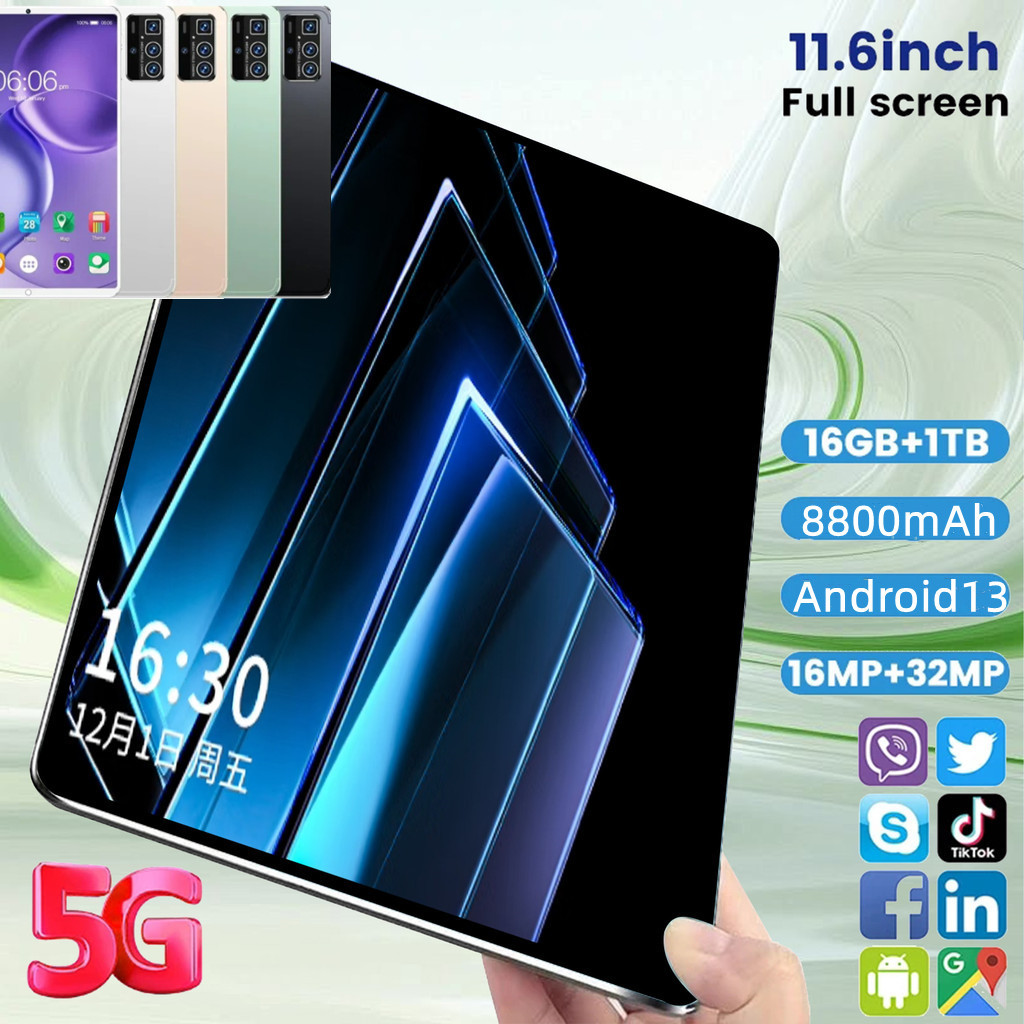 2024 Tablet Android13 8800mAh Bateria Versão Global 16GB Ram 1TB Rom 11 ...