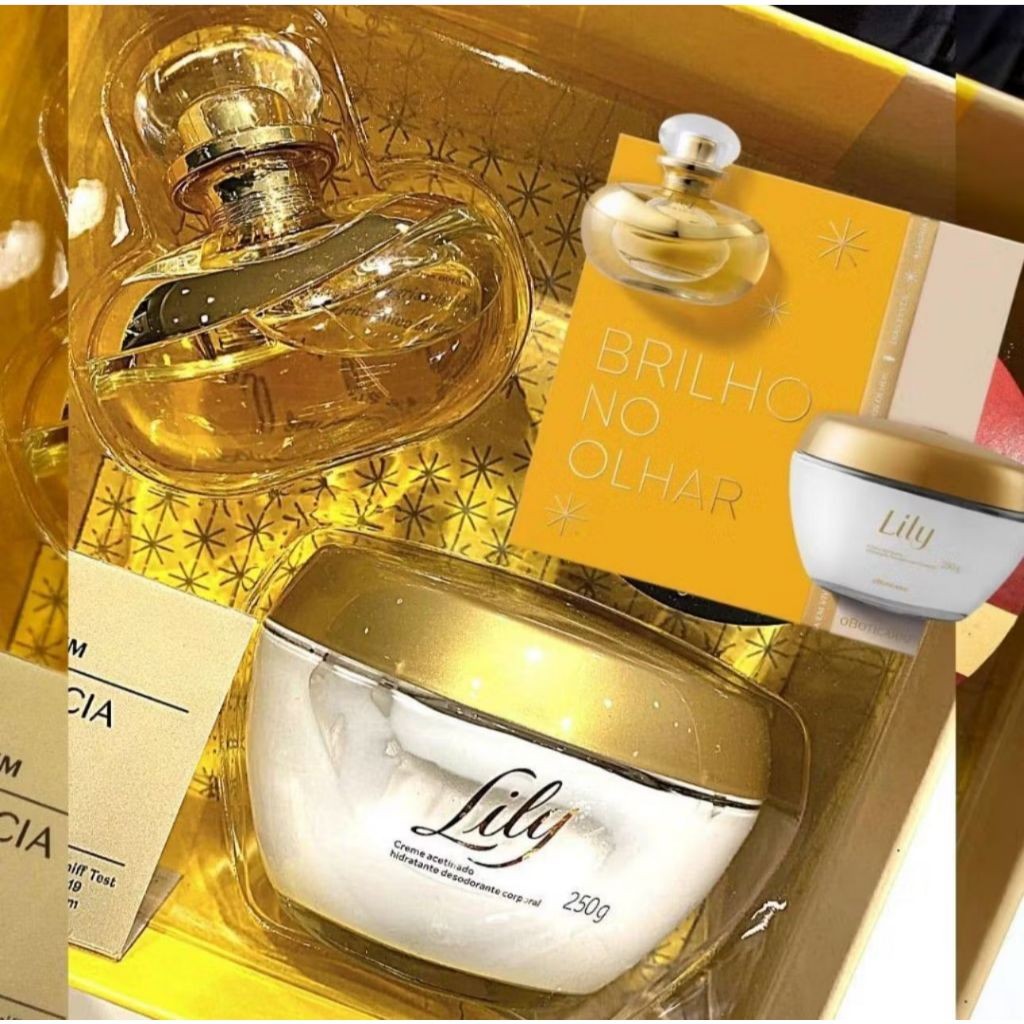 KIT lili creme e perfume 350ml acetinado corpo e mãos hidratante lily ...