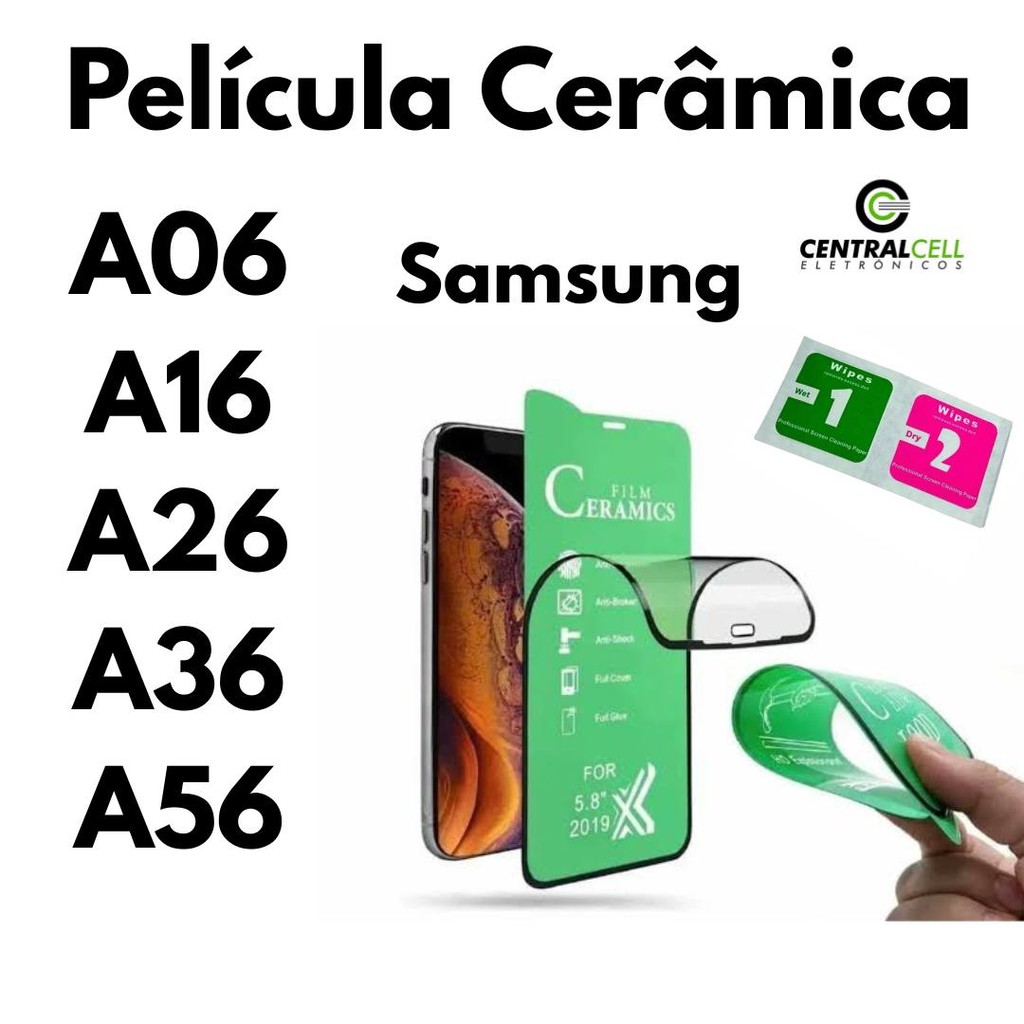 Kit 3 Películas de Cerâmica Flexível Samsung Galaxy A06 A16 A26 A36 A56 ...