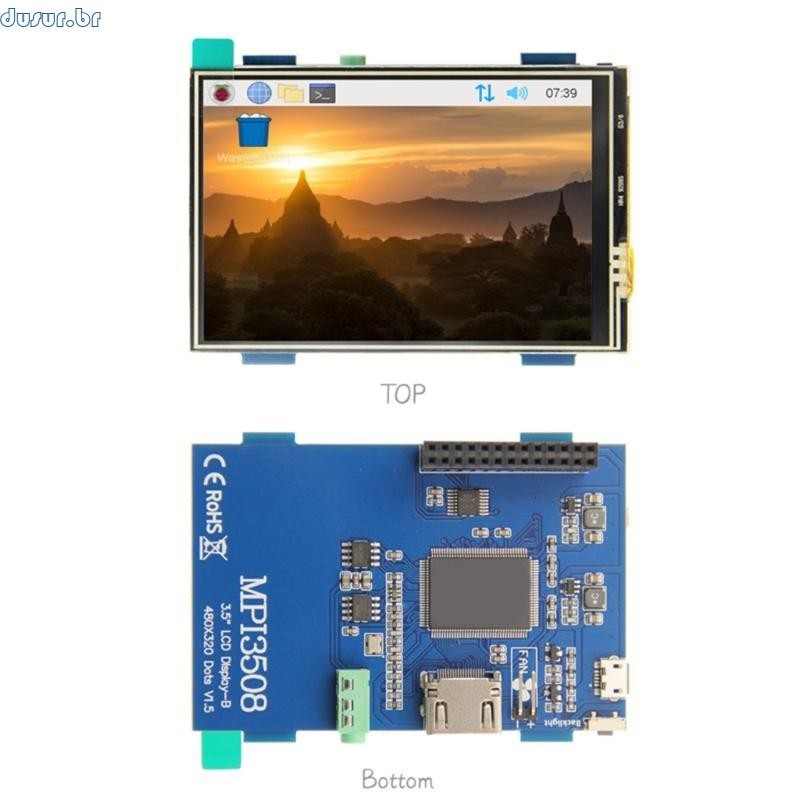 dusur9 Compact 3 5 Polegadas LCD Toca Tela Para RPi Computador PC E ...