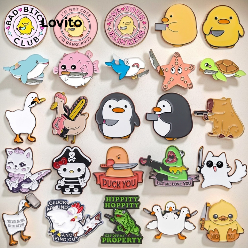 Lovito Cartoon Pinguim Esmalte Faca De Pintinho Animal Broche Fofo ...