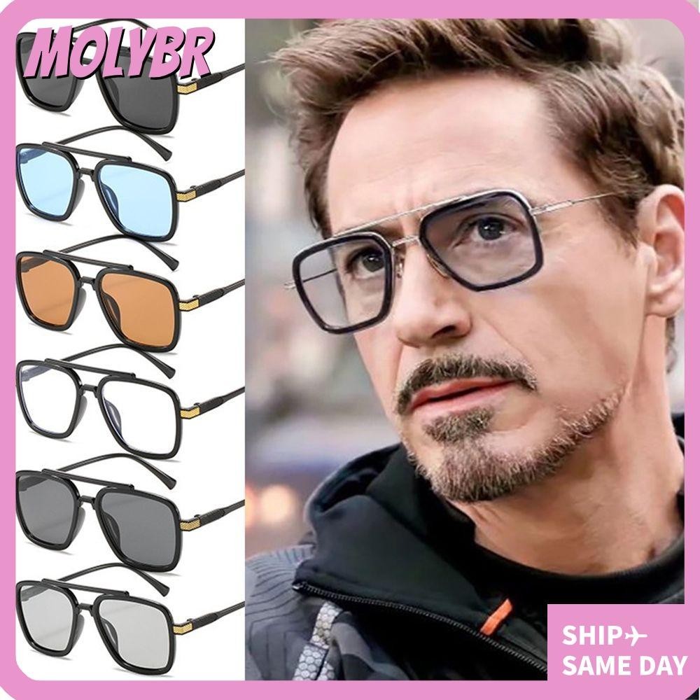 Óculos De Sol MOLYBR Tony Stark De Luxo Com Armação Metálica Eyewear ...