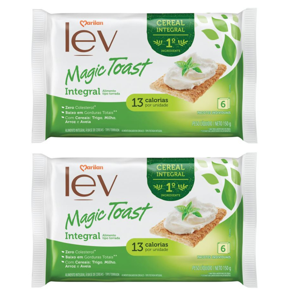 Kit 2 Unid Torrada Marilan Magic Toast Integral Pacote com 110g ...