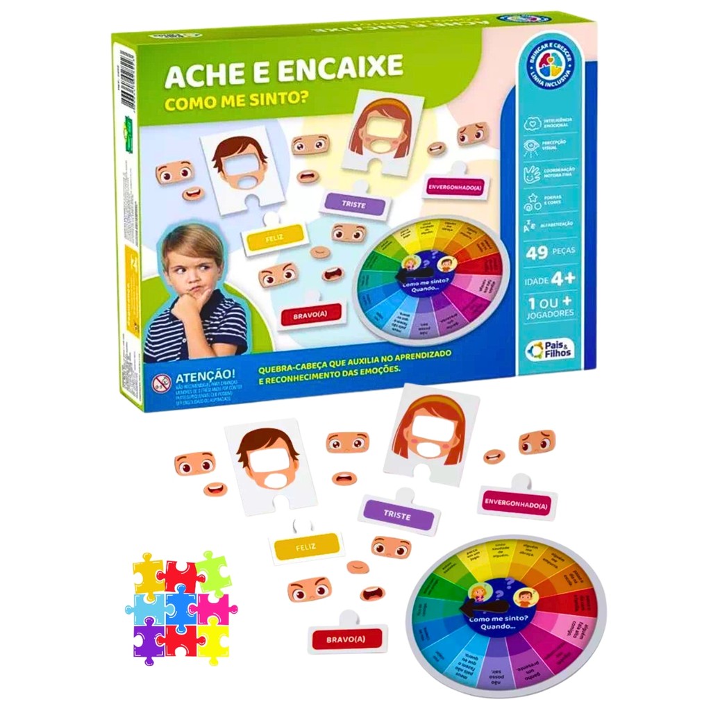 Ache Encaixe Como me Sinto Jogo Infantil Emoções Inclusivo Interativo ...