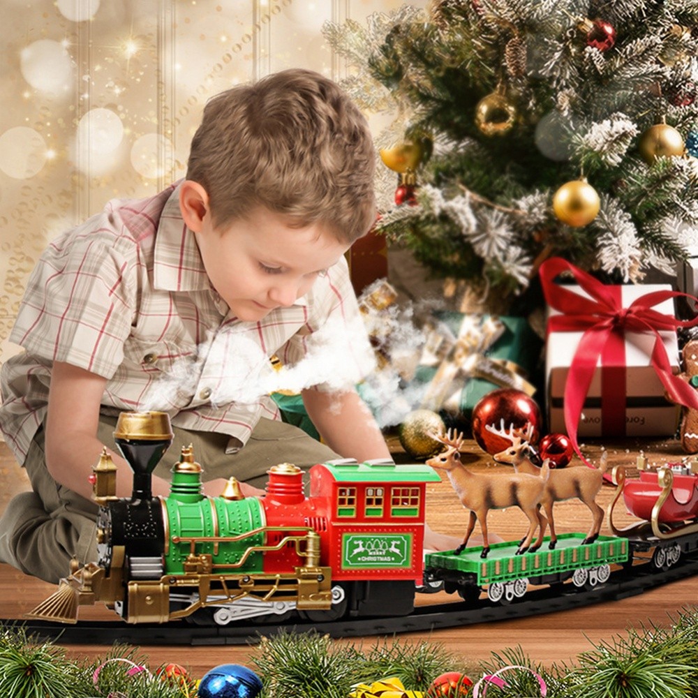 Trem De Natal Brinquedos Elétricos Árvore Decoração Carro Ferroviário ...