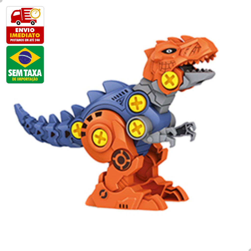 Brinquedo Dinossauro Didático Monta e Desmonta Robô Infantil Educativo ...