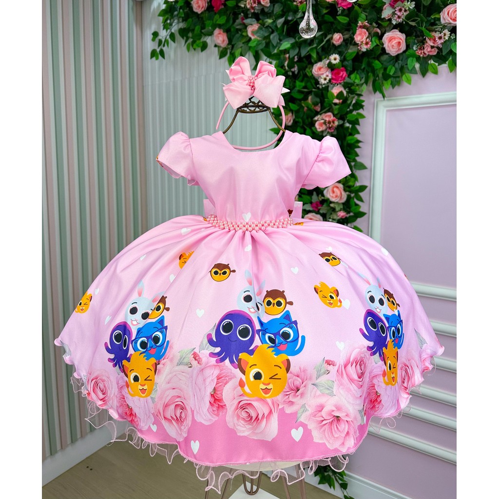 Vestido Tematicos Ysa Kids Bolofofos - Bolo Fofos Rosa | Shopee Brasil