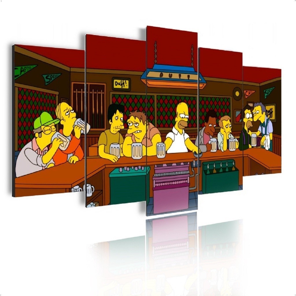 Kit Quadro Decorativo Sala Grande E Quarto Os Simpsons Bar | Shopee Brasil