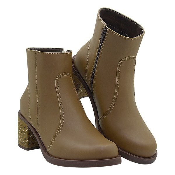 Bota Salto Feminino WIKI shoes Castor | Shopee Brasil