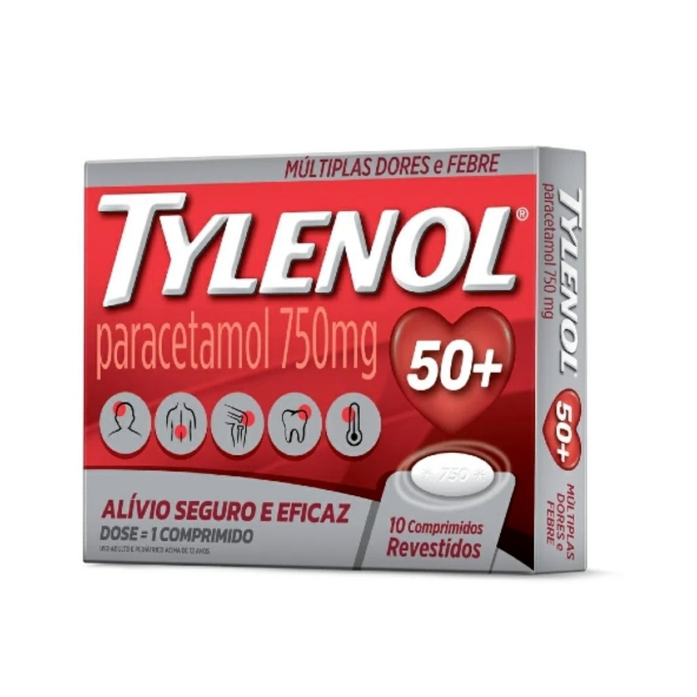 Tylenol 750mg 10 Comprimidos Revestidos | Shopee Brasil