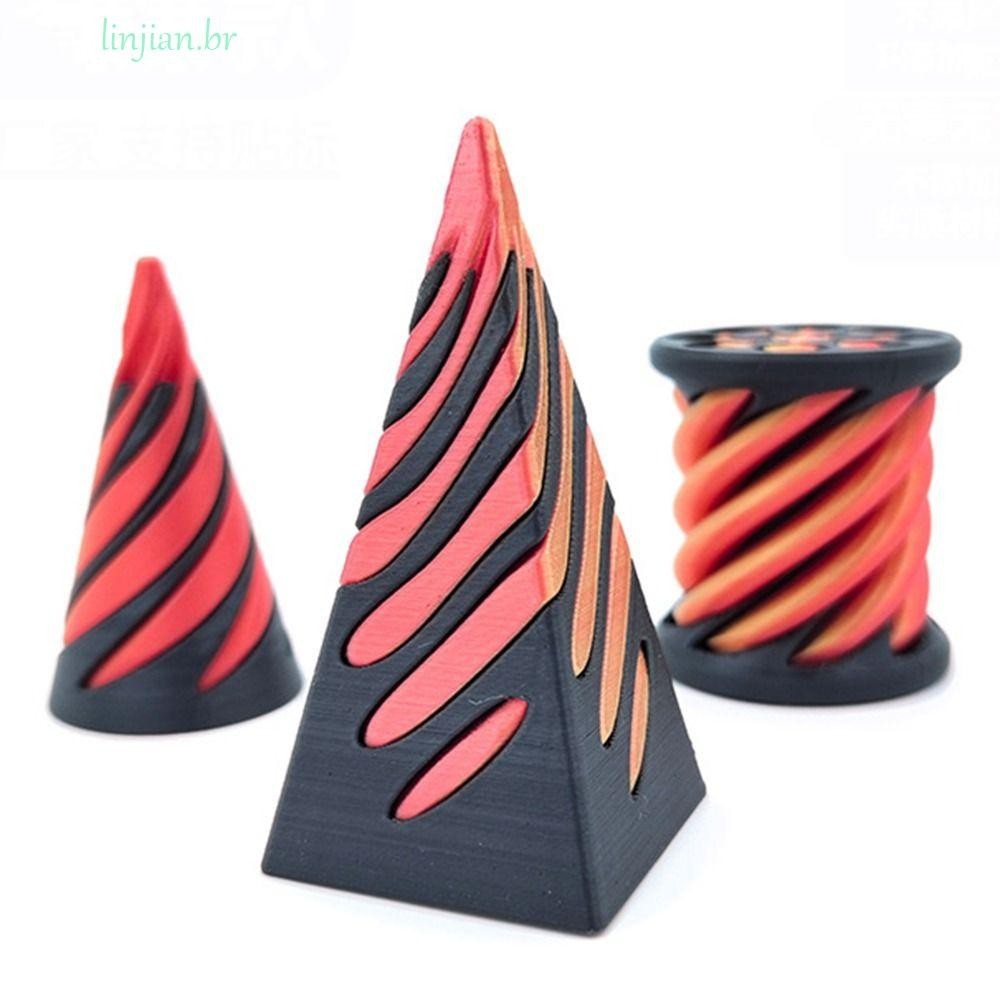 LINJIAN Pass Through Pyramid Fidget Toy , Mini Modelo Estatueta Thread ...