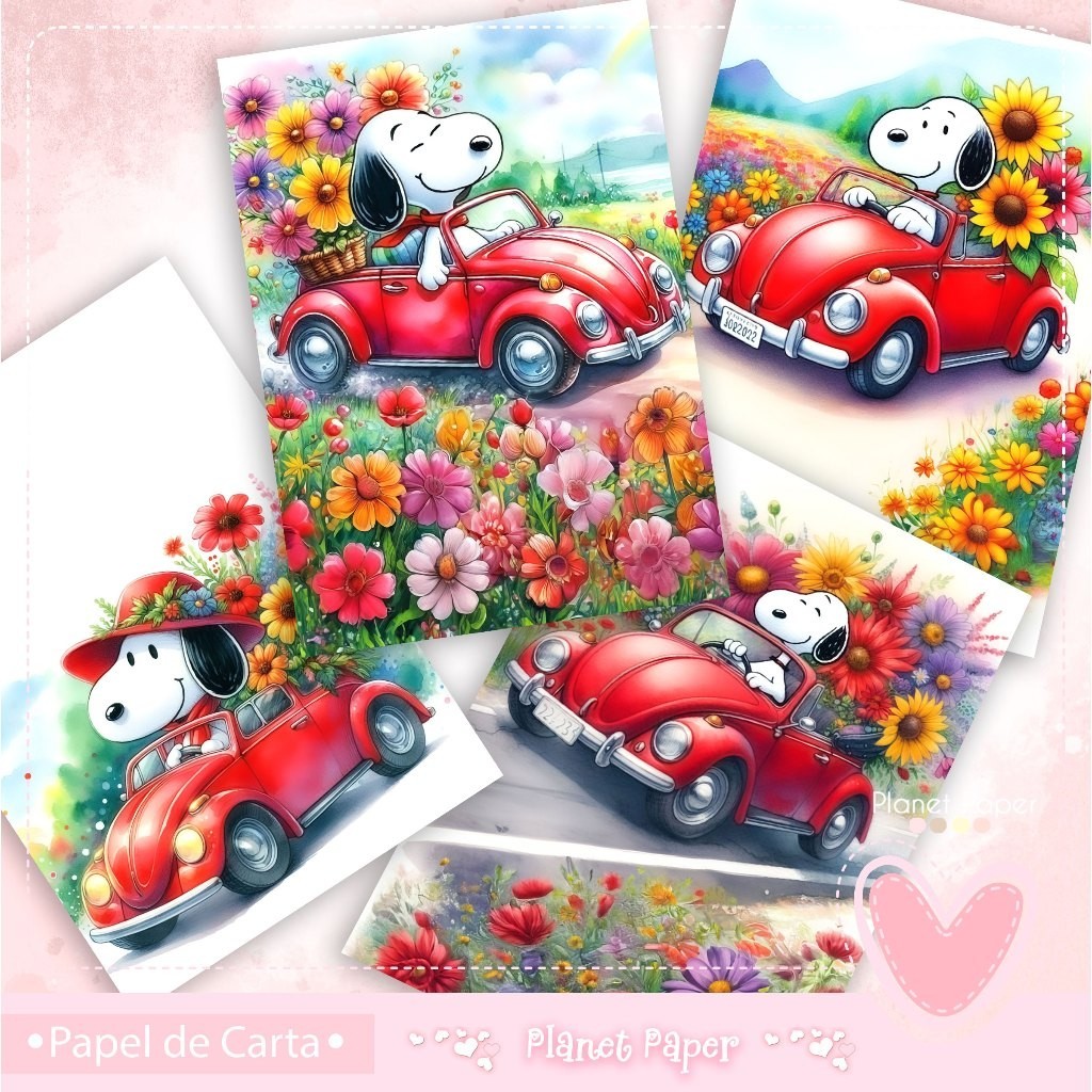 Papéis de Carta Snoopy (4 Modelos) | Shopee Brasil