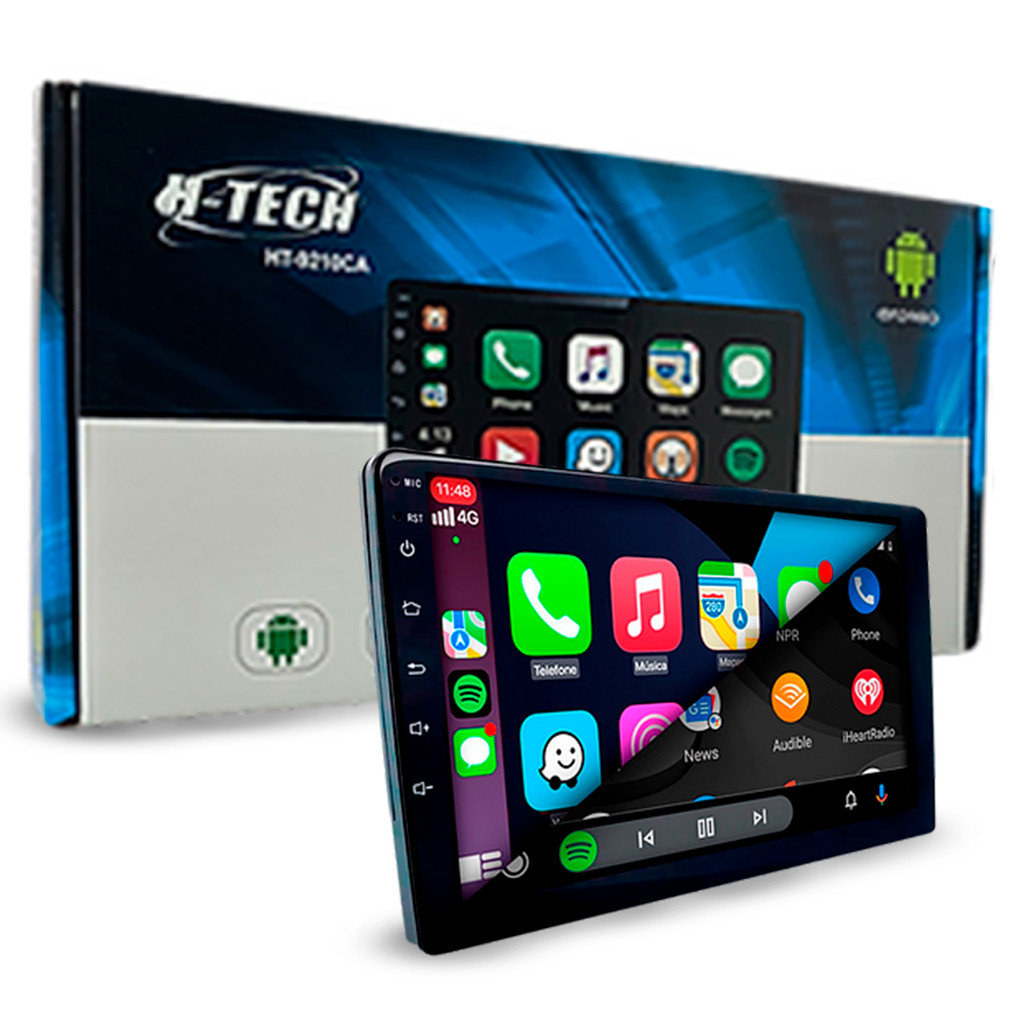 Multimidia H-Tech Ht-9210ca 2 Din 9 Pol Android 12 Carplay Android Auto 2+32GB Bluetooth ...