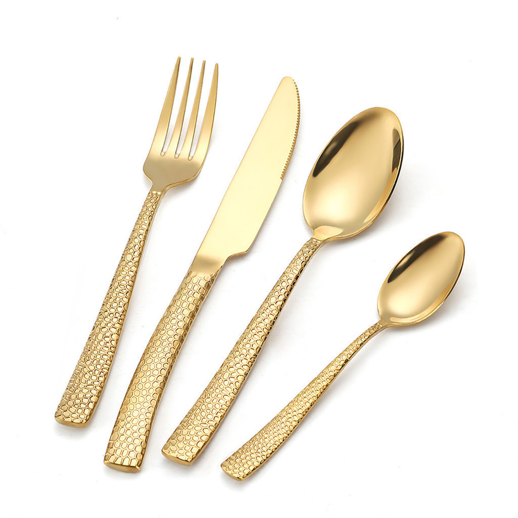 KIT20 Conjunto de Talheres De Dourado Aço Inoxidável Facas Garfos e ...