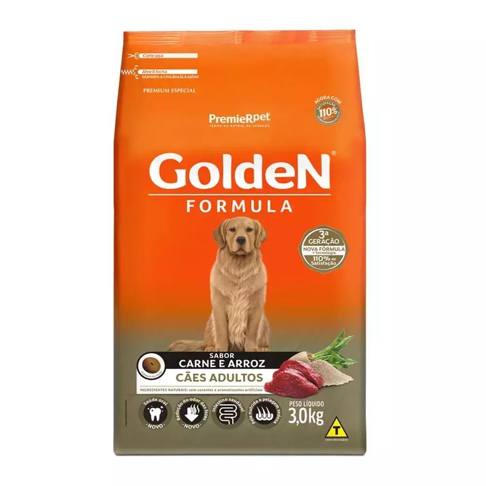RACAO GOLDEN FORM CAES CARNE AD M/G 3KG | Shopee Brasil