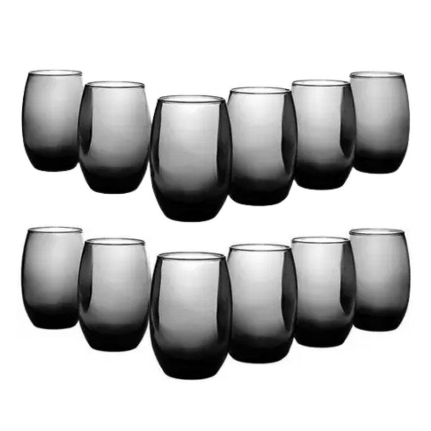 Jogo Copos Vidro Suco Agua Aruba 465Ml Nadir Cinza 12 uni | Shopee Brasil
