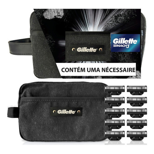 Kit Gillette Mach3 Carbono 10 Cargas + Necessaire | Shopee Brasil