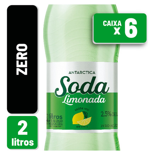 Refrigerante Soda Limonada Antarctica Diet 2l Caixa C/6 un | Shopee Brasil