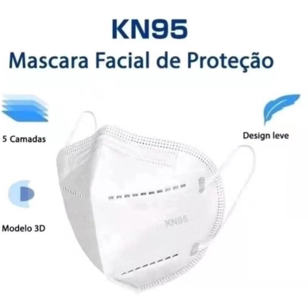 Kit De Mascara KN95 Descartável Proteção Facial Com 5 Camadas E Clipe ...