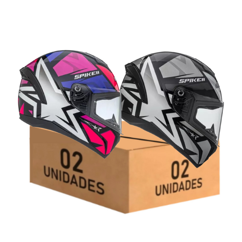 Kit Casal 2 Capacete Fechado Feminino Masculino Fechado Peels Spike 2 ...