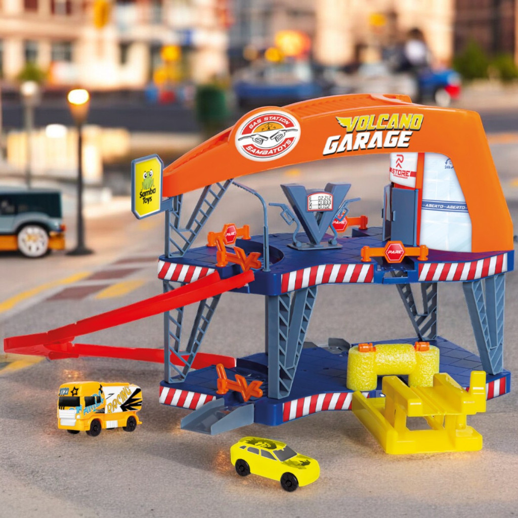 Brinquedo Volcano Garage Posto de Gasolina Divertido Carro | Shopee Brasil