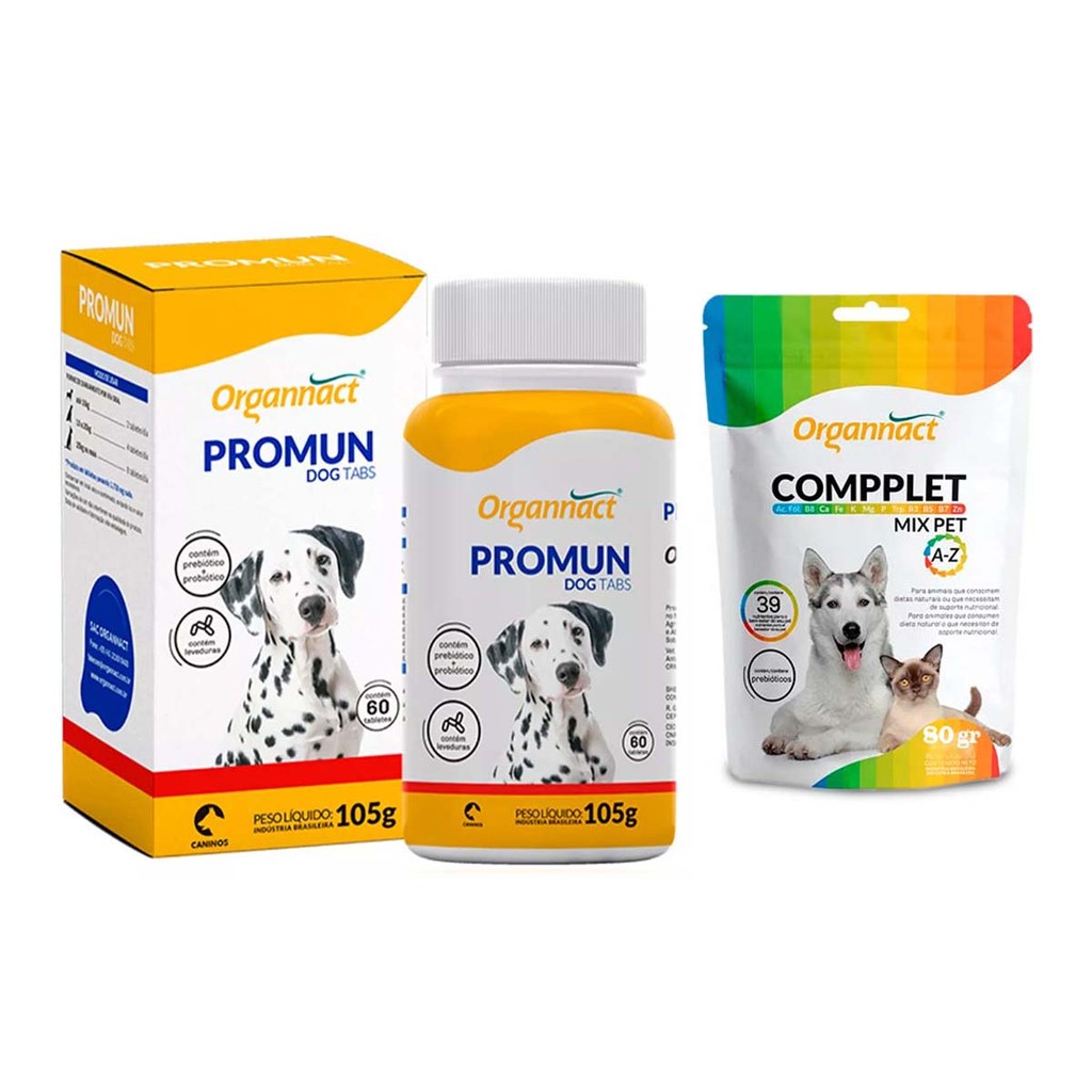 Promun Dog Tabs 60 Tabletes Suplemento para Cães - Organnact | Shopee ...
