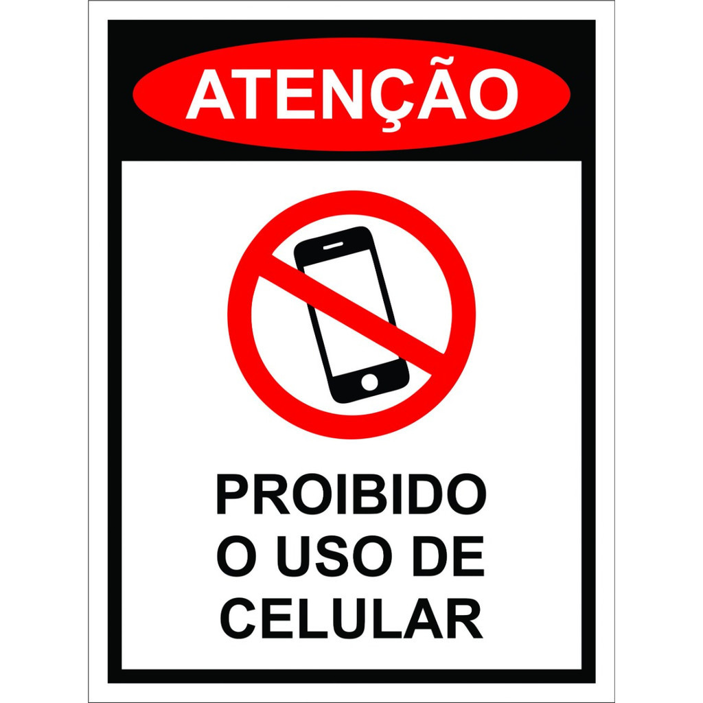 Placa Sinalização PROIBIDO USO DE CELULAR 20x25cm | Shopee Brasil