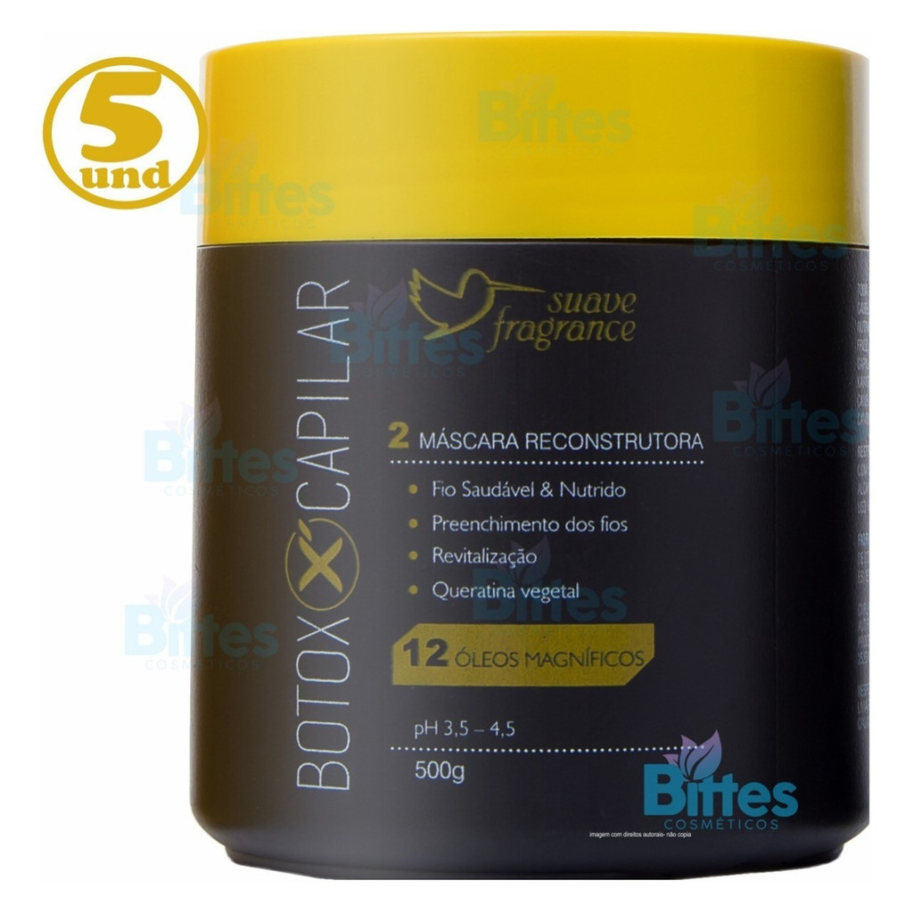 5 Máscara Botox Capilar Suave Fragrance Cosméticos Revenda | Shopee Brasil