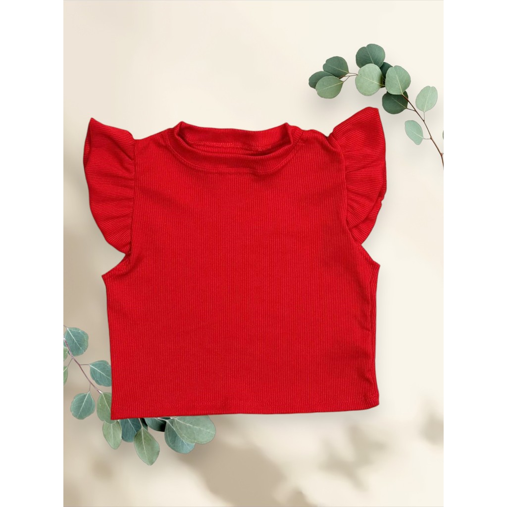 Blusa Infantil Cropped Camiseta em Tecido Canelado Manga Delicada Mini Diva Moda Blogueirinha ...