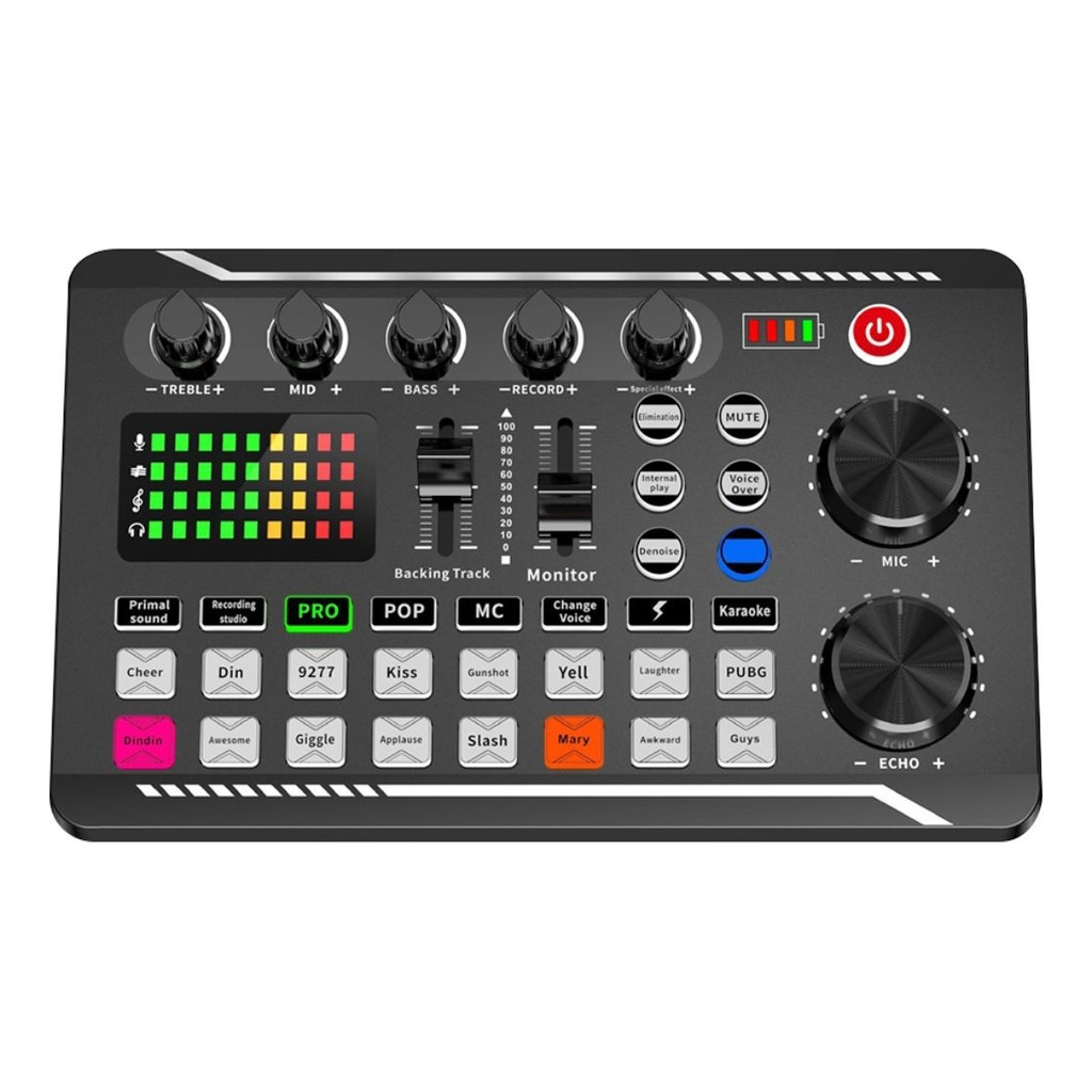 Placa De Som Microfone Sound Mixer Sound Card Profissional | Shopee Brasil