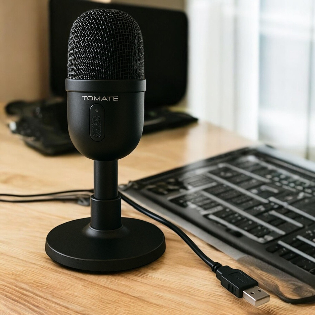 Microfone Usb Tomate-plug & Play, Cancelamento De Ruído, Pc | Shopee Brasil