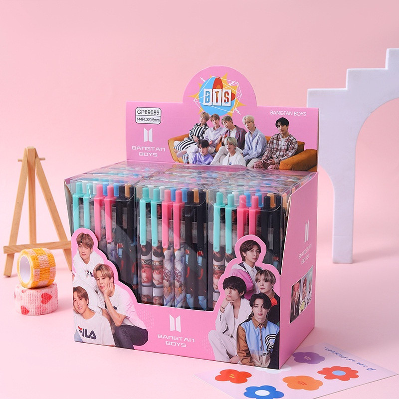 BTS Merchandise Black Student Press Pen Tipo Caneta Gel Escrita ...
