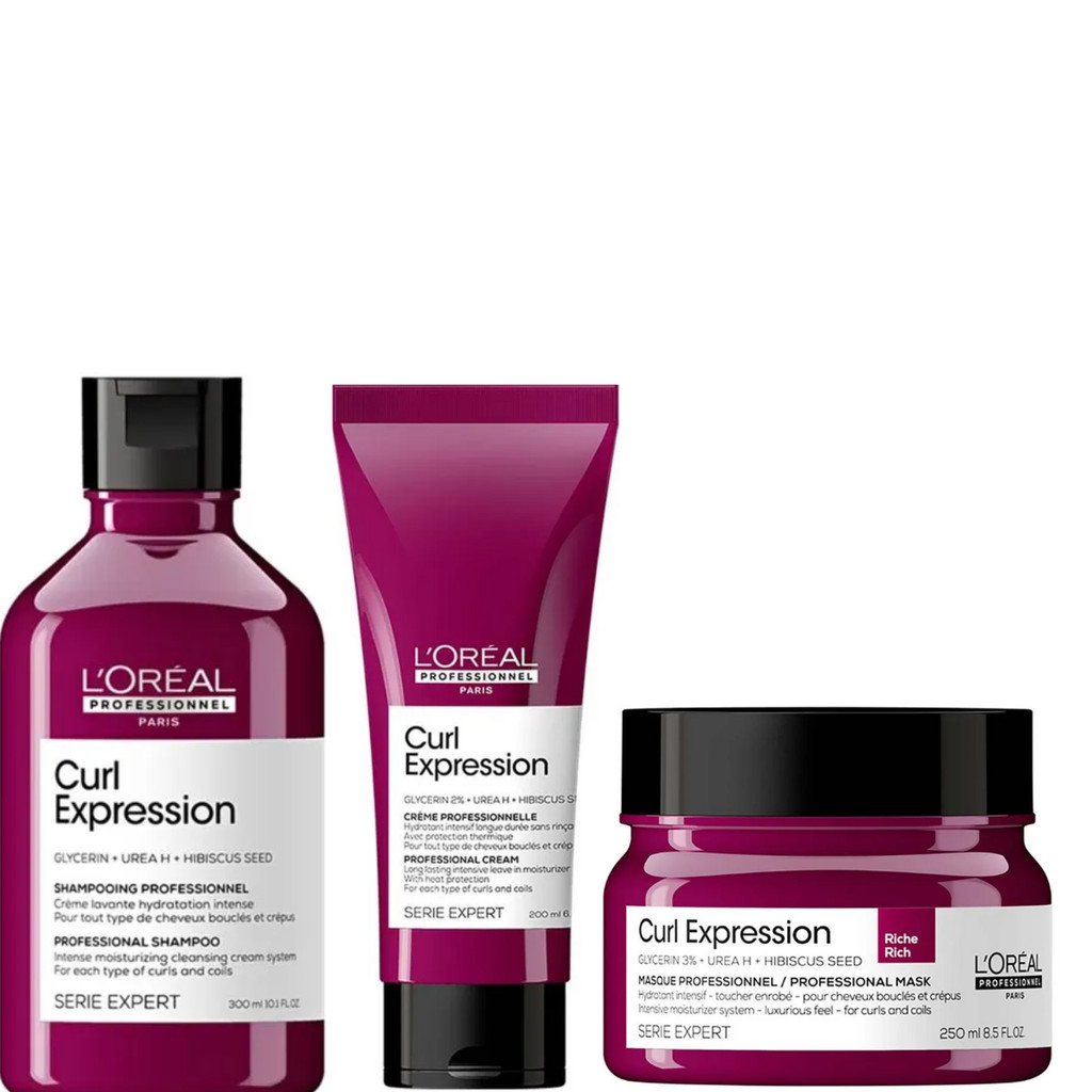 Kit Curl Expression L'Oréal Shampoo 300ml Máscara 250ml Leave-in 200ml ...