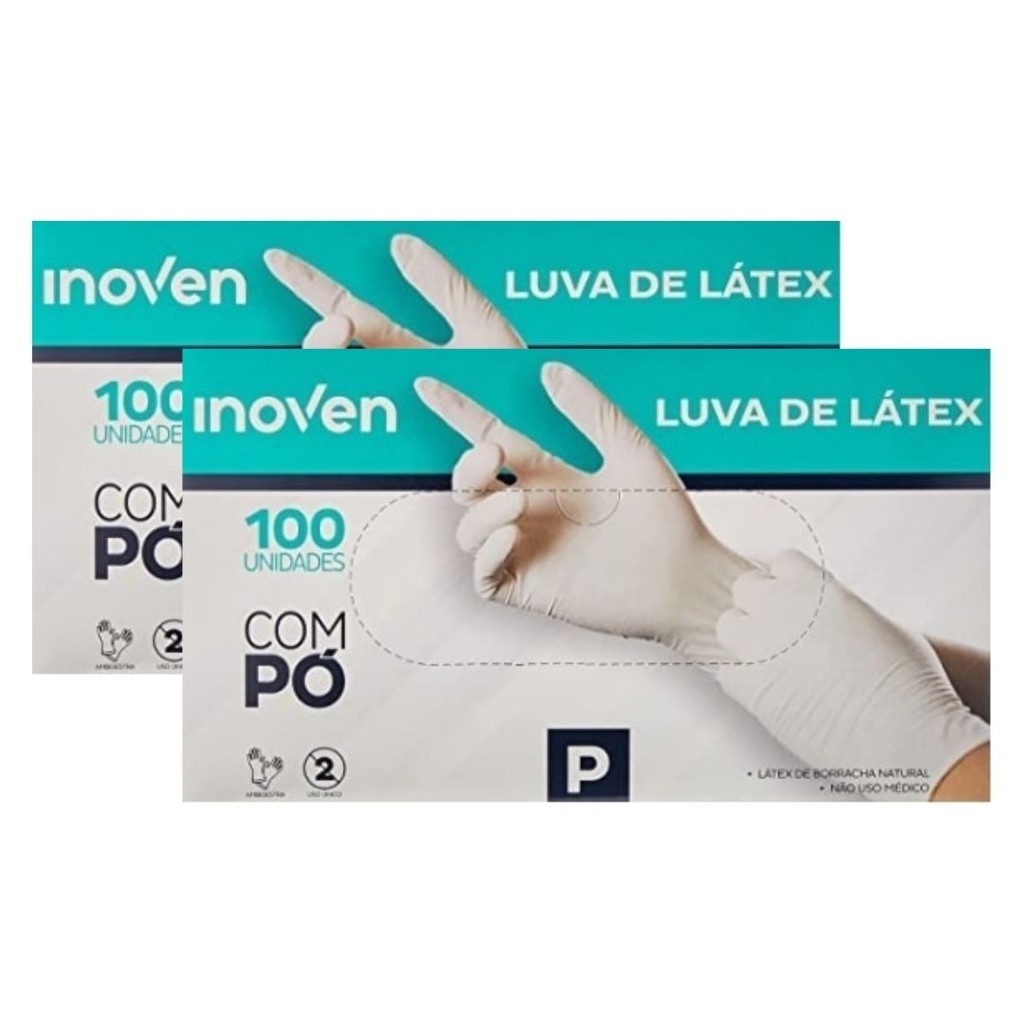 Luva Procedimento Látex Com Pó Tamanho P Com 200 Unidades Inoven ...