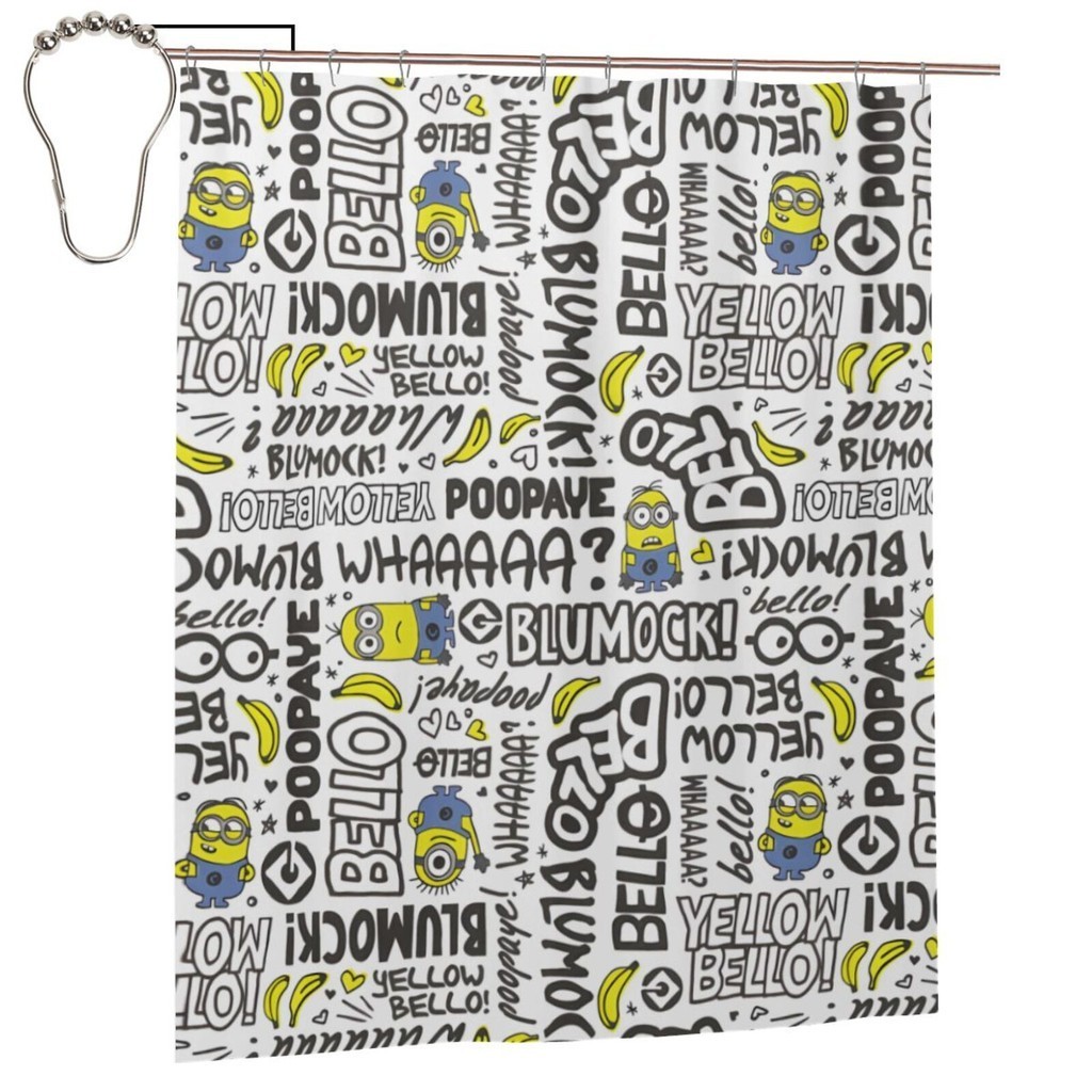 Minions Shower Curtain Hotel Luxury Quality , Tamanho Padrão 60 " x 72 ...
