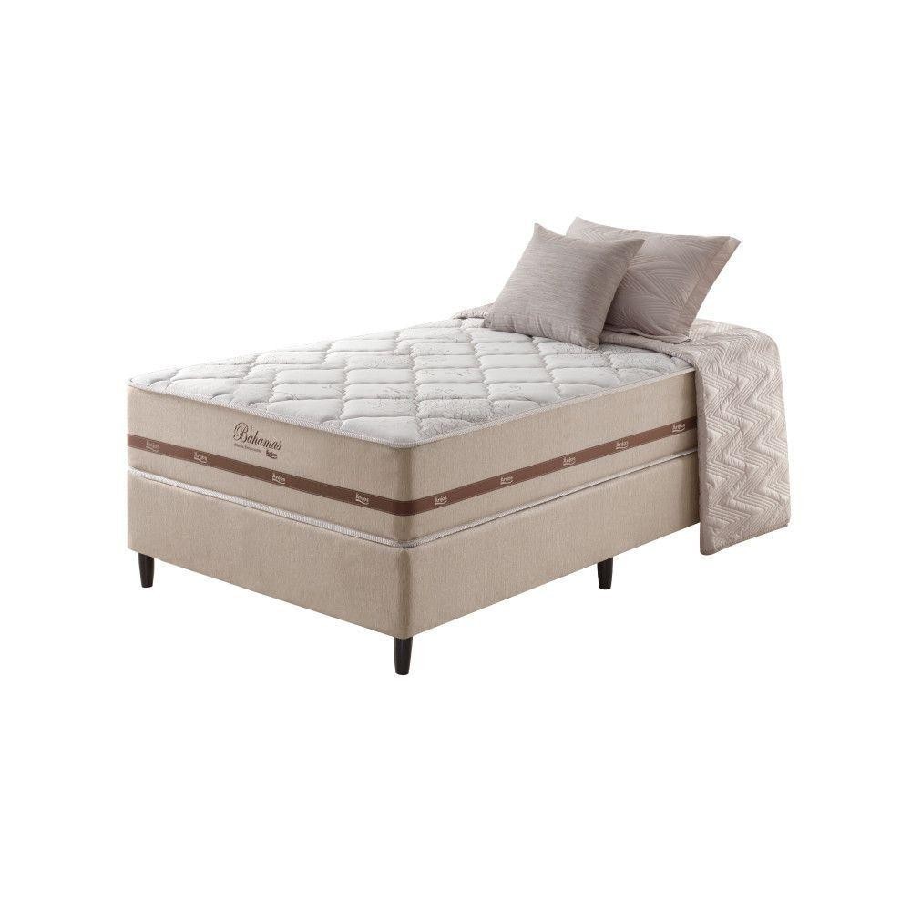 Cama Box Solteiro King + Colchão Molas Superlastic Bahamas Bege ...
