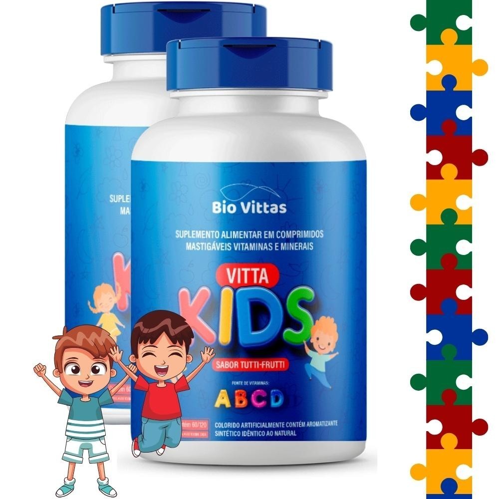 Kit Vitamina Para Criança Mastigável Vitta Kids BioVittas Apetite ...