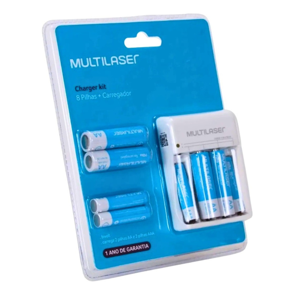 Carregador De Pilhas Mais 8 Pilhas Aa/aaa Recarregáveis CB093 ...